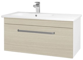 Dřevojas Koupelnová skříň ASTON SZZ 90 Varianta: N01 Bílá lesk / Úchytka T01 / D04 Dub