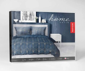 Detexpol Saténové povlečení 180x200 tmavě modré se zlatým ornamentem 4822 A Home Satin 11