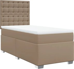 Box spring postel s matrací cappuccino 100x200 cm umělá kůže 3290711