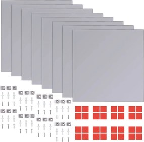 Zrcadlové dlaždice bez rámu sklo 16 ks 20,5 cm 3051482