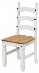 Jídelní židle bílá masiv borovice vosk Corona 160204B