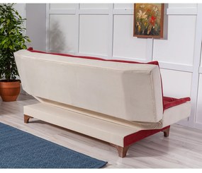 Atelier del Sofa 3-místná pohovka Kelebek - Claret Red, Cream, Červená, Krémová