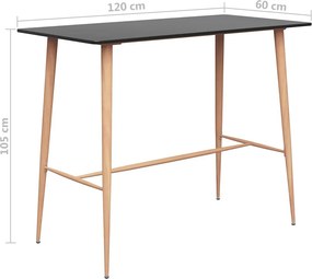 Barový stůl černý 120 x 60 x 105 cm 248146