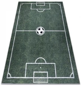 Dětský kusový koberec vhodný k praní BAMBINO 2138 Fotbalové hřiště protiskluzový zelený Rozměr: 120x170 cm