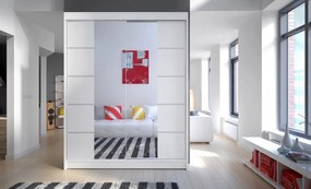 ADRK Šatní zrcadlová skříň posuvná NORDIC W 150, bílá
