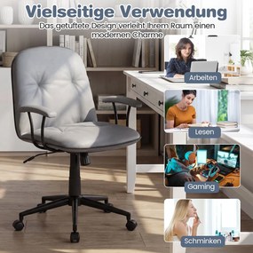 Costway Kancelářská židle ergonomická psací židle z umělé kůže s polstrovanými