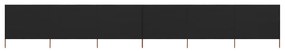 6dílná zástěna proti větru látková 800 x 120 cm černá - Default Title