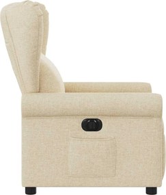 Elektrické polohovací křeslo krémové textil 3303362