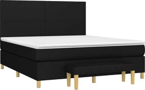 Box spring postel s matrací černá 180x200 cm textil 3137015