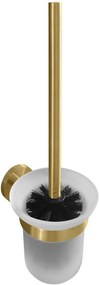 Sapho, X-ROUND GOLD WC kartáč nástěnný, miska mléčné sklo, zlatá, XR303GB