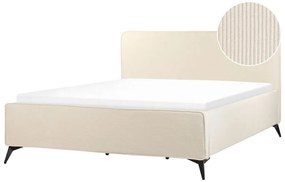 Manšestrová postel 180 x 200 cm béžová VALOGNES Beliani