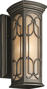 Rustikální venkovní nástěnná lucerna Elstead Franceasi 37 cm starý bronz