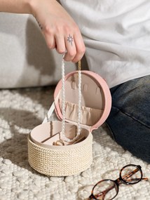 Sinsay - Kulatá šperkovnice s přihrádkami s víkem z imitace kůže - vícebarevná