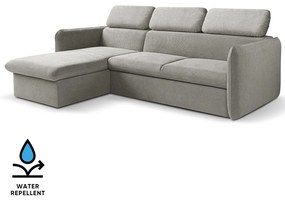 Malá sedací souprava SLIM | 179x235 cm | LEVÁ | 83 středně šedá | rozkládací + úložný prostor