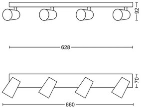Philips 50574/31/PN - Bodové svítidlo MYLIVING PAISLEY 4xGU10/5,5W/230V