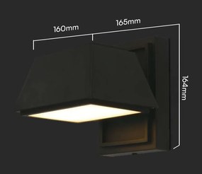 Černé LED nástěnné svítidlo 15W IP65  - LED Solution - LED venkovní svítidla > LED fasádní osvětlení