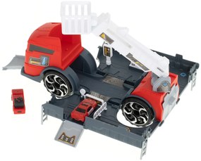 Creative Corner Transportér TIR 2v1 parkovací garáž hasiči + 3 auta červená
