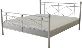 Nábytek ATIKA s.r.o. Kovová postel DARJA Barevne provedení: stříbrná RAL 9006, Rozměr: 100 x 200 cm
