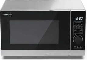 SHARP YC-PG204AE-S stříbrná / Mikrovlnná trouba / gril / 700W / 20L