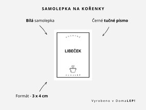 LIBEČEK - Samolepka na kořenky 3 x 4 cm - DomaLEP varianta: PRŮHLEDNÁ - tučné písmo