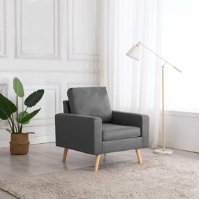 Křeslo světle šedé textil 288693