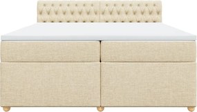 Box spring postel s matrací krémová 200x200 cm textil 3289099