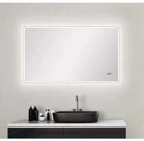 Exkluzivní LED světelné zrcadlo DSK Silver Sintra / 120 x 70 cm / páčkový vypínač / stříbrná