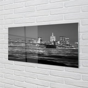 Obraz na skle Bridge river panorama 100x50 cm