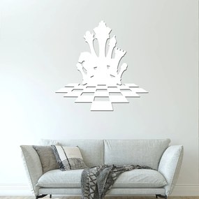 dřevo života Dřevěná dekorace na stěnu Šachy Barevný vzor: Bílá, Rozměry (cm): 40x40