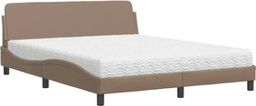 Postel s matrací Dover cappuccino 160 x 200 cm umělá kůže 3208441