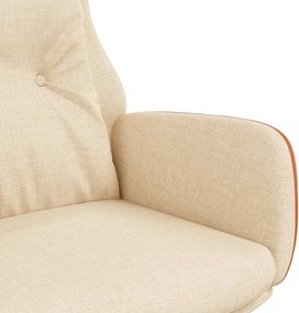 Relaxační křeslo krémové textil a PVC 341303