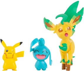 Pokémon battle feature figurka – pikachu, wynaut a leafeon - figurky