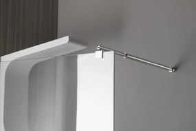 Aqualine Aqualine, WALK-IN stěna k instalaci na zeď se vzpěrou, jednodílná, 1000 mm, čiré sklo, WI101