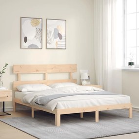 Rám postele s čelem King Size masivní dřevo 3193536