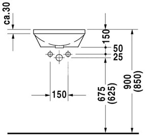 Duravit Architec - Vestavěné umyvadlo, průměr 40 cm, bílé 0463400000