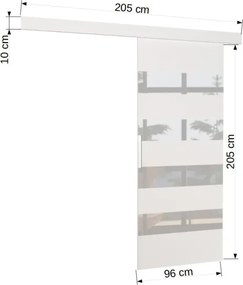 Posuvné nástěnné dveře MILOU 96 sonoma – bílý Lacobel