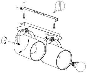 Eglo 33646 - Bodové svítidlo VILLABATE 2xE27/10W/230V
