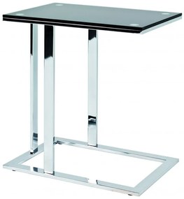 Mørtens furniture Konferenční stolek Jermaine, 58 cm, černá / chrom