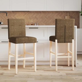 vidaXL Barové židle 2 ks masivní kaučukové dřevo a textil [4006189] Barva: taupe