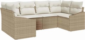 Set pohovek 6 ks Béžová polyratan 3346861