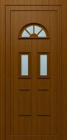 Solid Elements Vchodové dveře Maki, 90 L, rozměr vč. zárubně: 1000 × 2100 mm, plast, levé, dub zlatý, prosklené