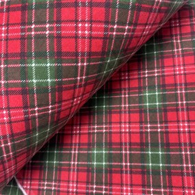 Ervi FLANELOVÉ bavlněné povlečení - Vánoční Tartan/šedé