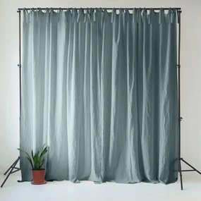 Šedomodrý lněný závěs 140x170 cm Blue Fog – Linen Tales