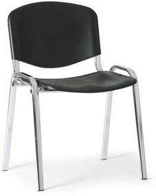 Plastová židle ISO - chromované nohy, černá