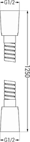 Mexen příslušenství, Sprchová hadice 125 cm, ocelová, chromová, 79435-00