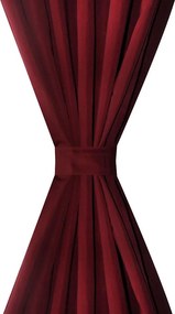 Mikrosaténové závěsy s poutky 2 ks 140 x 225 cm vínové 130363