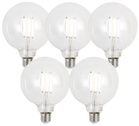 Sada 5 chytrých stmívatelných LED žárovek E27 G125 čirá 7W 806 lm 2700-6500K Zigbee