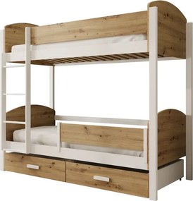 Dětská patrová postel Jori s bariérkou 200x90