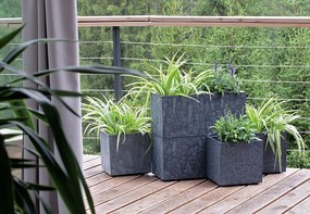 Plastový květináč SIERRAS BETON EFFECT antracit