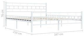 Rám postele bílý kovový 160 x 200 cm,  285299 HangarStore.cz